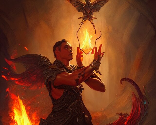 Lexica - Handsome tattooed gym fire mage firebreath magic spell vfx ...