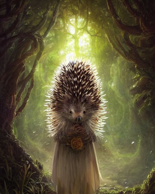 Lexica - Hedgehog druid, portrait, gaia, nature, fairy, forest ...