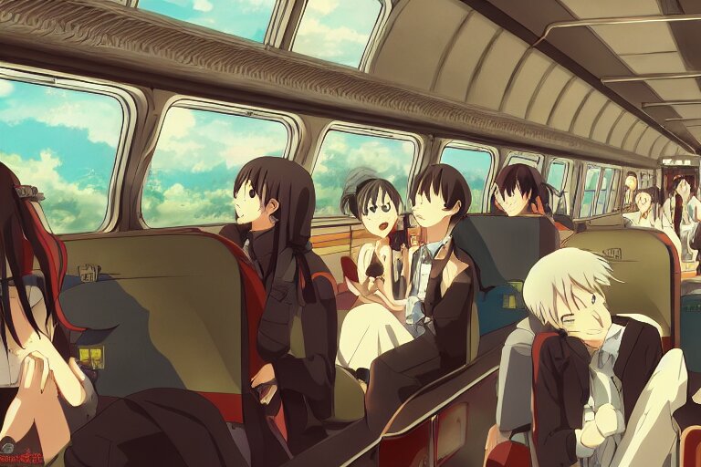 Lexica - Inside a train, interior, bullet train, detailed, p. a. works ...