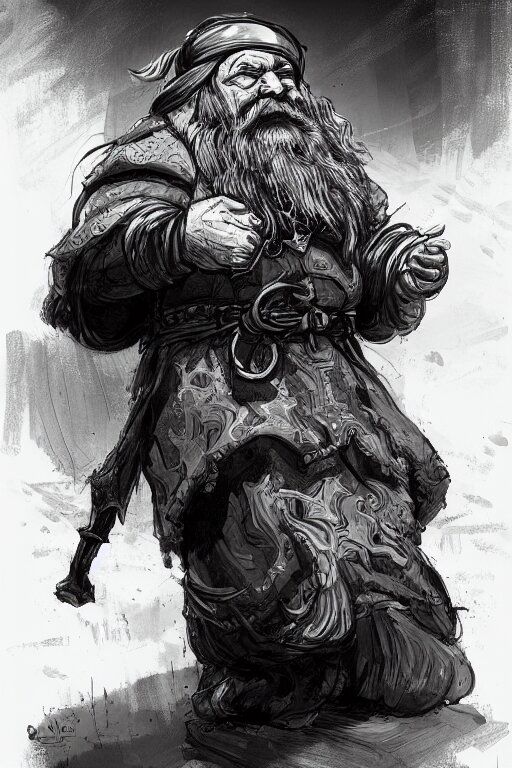 Lexica - Concept art of a dwarf by Even Amundsen, digital ink