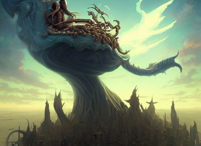 Lexica - Massive eldritch minion in the sky, grand, dark, horrifying ...