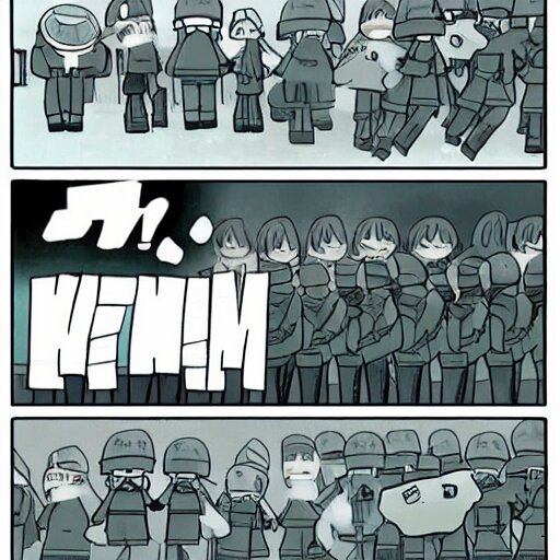 Lexica - Comic drawn in pen, two panel meme, chito girls last tour ...