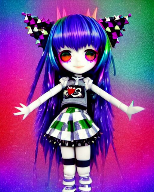 Lexica - Emo jester moe anime girl figurine, in neo tokyo hong kong ...