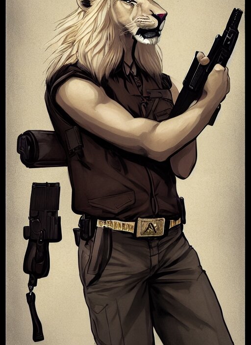 Lexica - Aesthetic portrait commission of a of a male fully furry ...