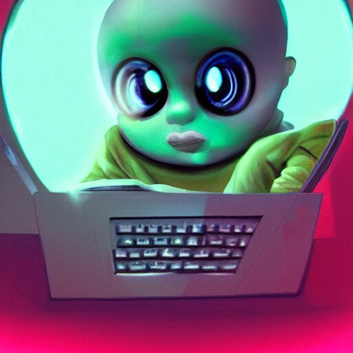 Lexica - An angry baby hacker, art by beeple
