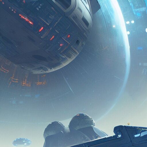Lexica - Space station of intergalactic trade guild, by Greg Rutkowski and Maciej Kuciara ...