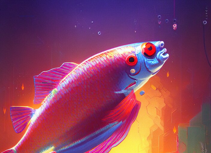 Lexica - Portrait of a neon tetra fish from terraria - dramatic art, by ...