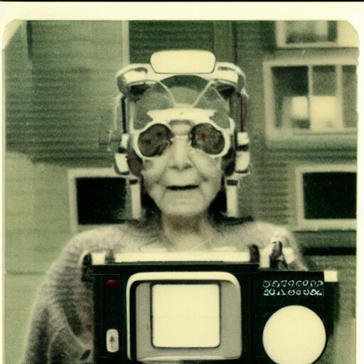 Lexica - Polaroid photo from 1 9 8 0 s of a cyborg grandma