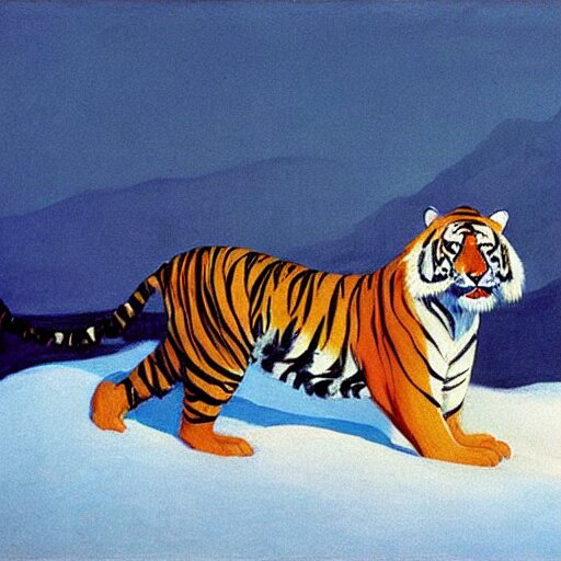 Lexica - Tiger in snow by Edward hopper