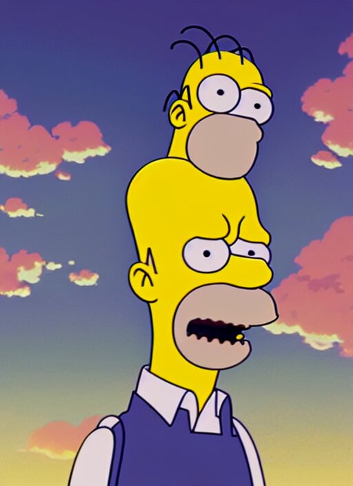 Lexica - Portrait of homer simpson, cloudy sky background lush ...