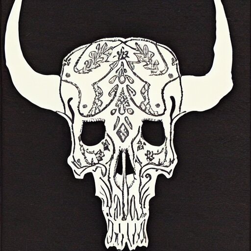 Lexica - Texas Longhorn Skull, skull bone ornately carved with delicate ...