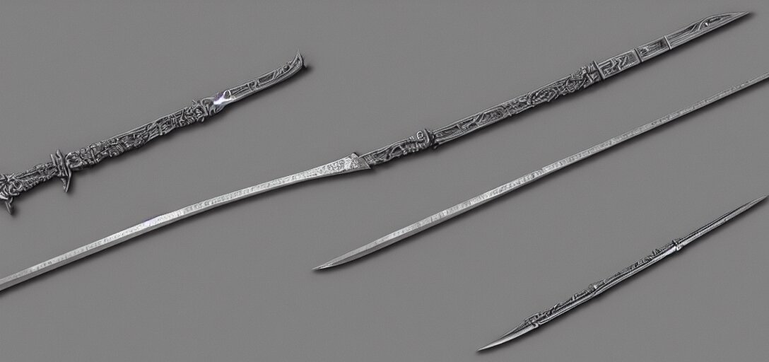 Lexica - Long sword, black skeleton sword, steel, sword, crystals ...