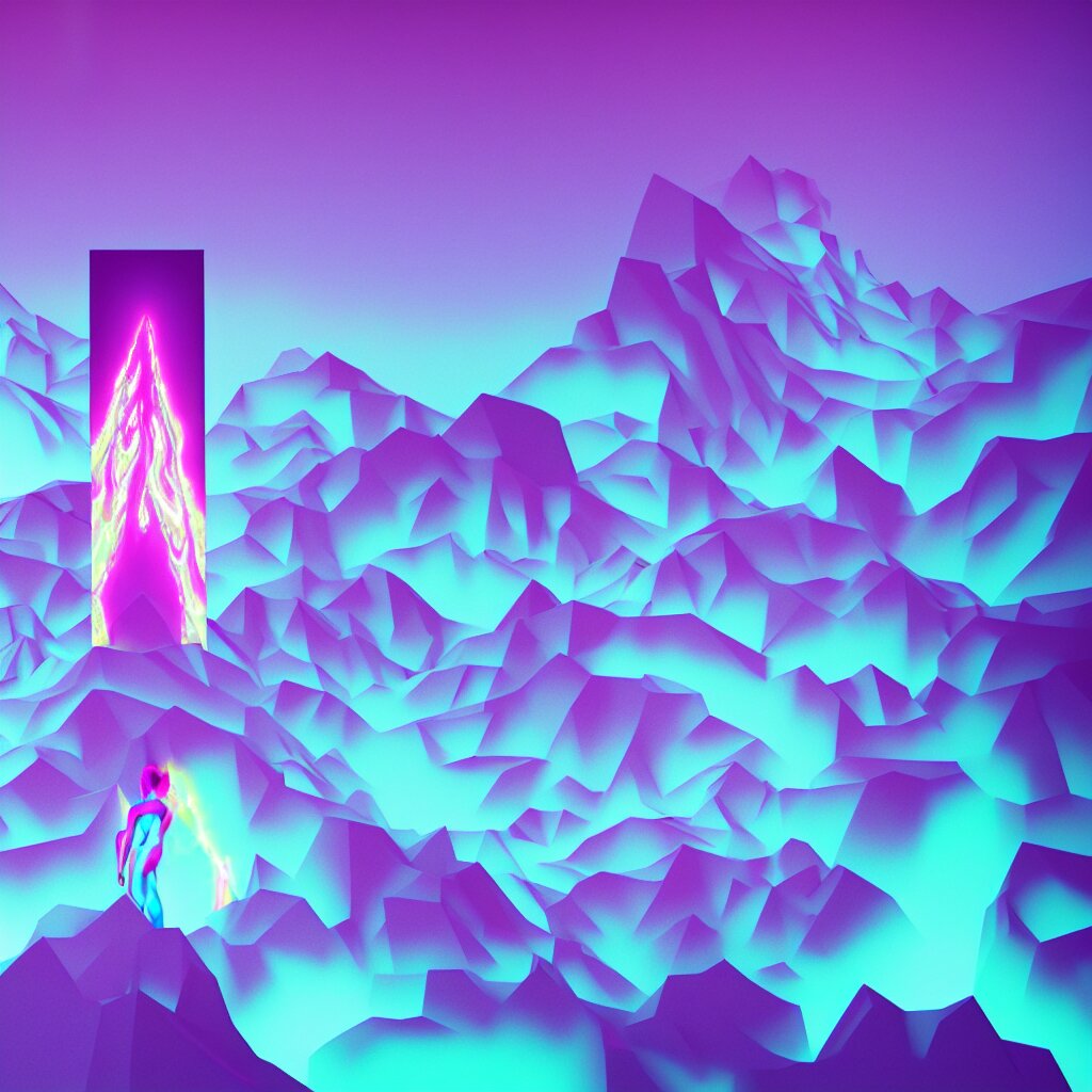 Lexica - Manikin made of marble, fractal neon explosion revealing a ...