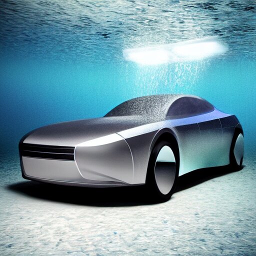 swimming car, underwater car, concept design, 8k, digital art - Arthub.ai