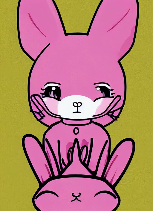 Lexica - Realistic detailed semirealism anthropomorphic pink rabbit ...
