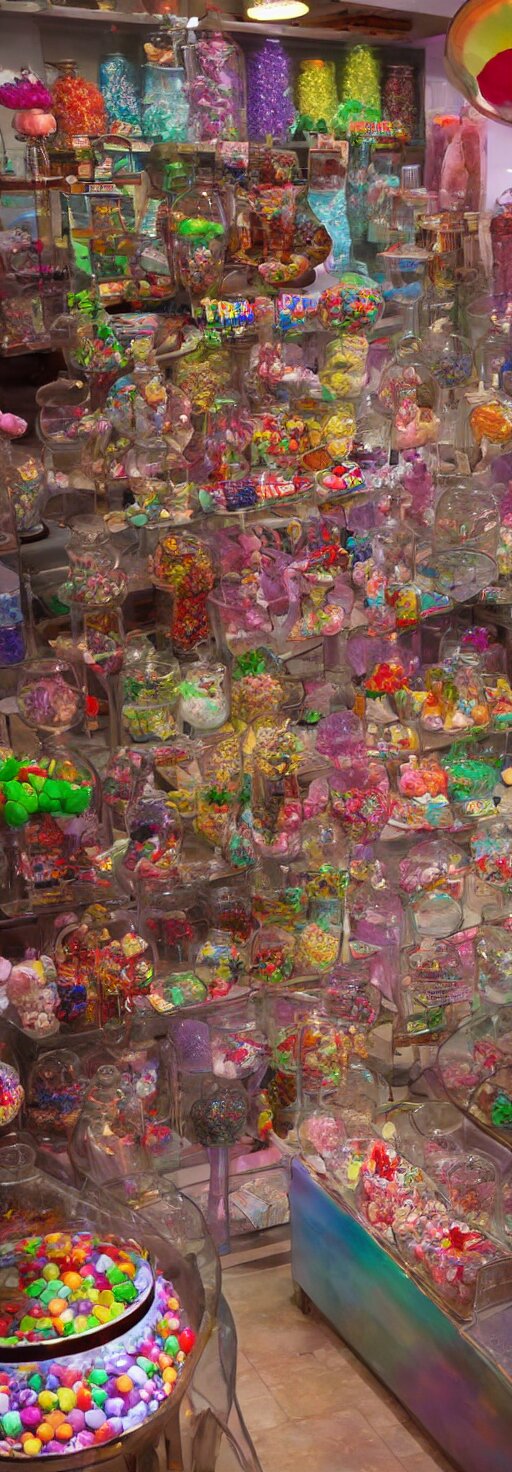Lexica - Inside a magical candy shop filled with glass jars of novelty ...