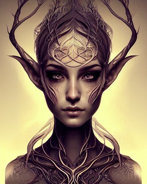 Lexica - Digital art, centered portrait elven with short hair, face ...