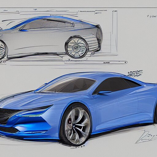 blueprint for an advanced car, concept art, digital sketch, 4 k ...