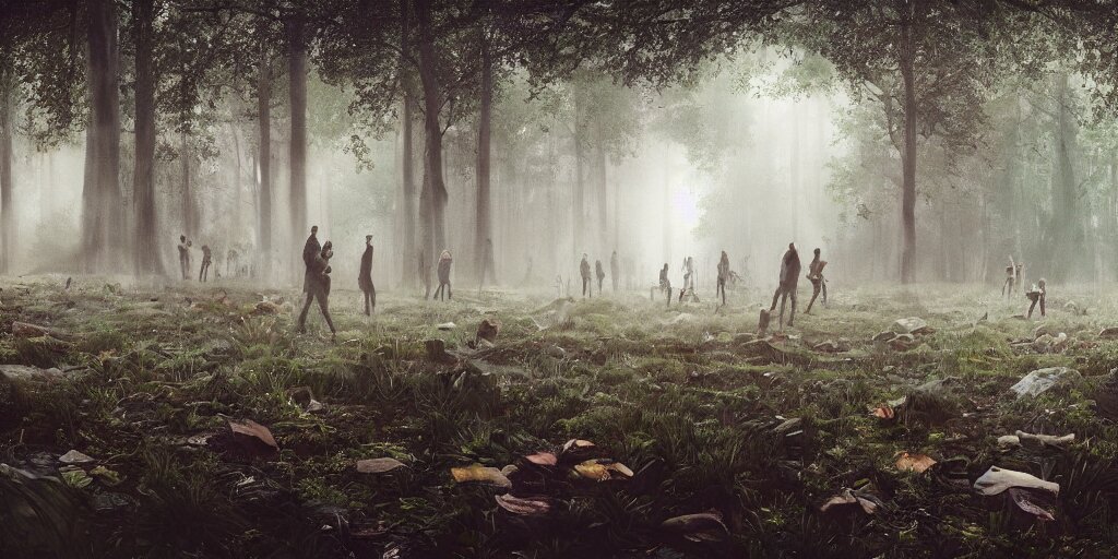 Lexica - The band radiohead performing in the forest, ethereal ...