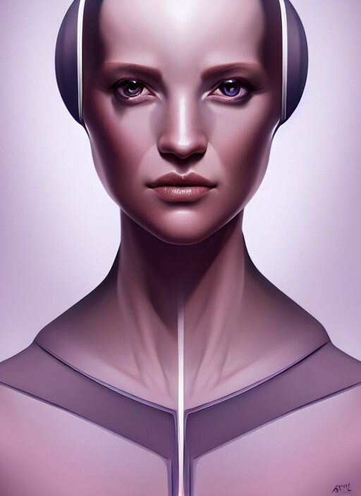 Lexica - Portrait of female android, symmetry, intricate, elegant ...