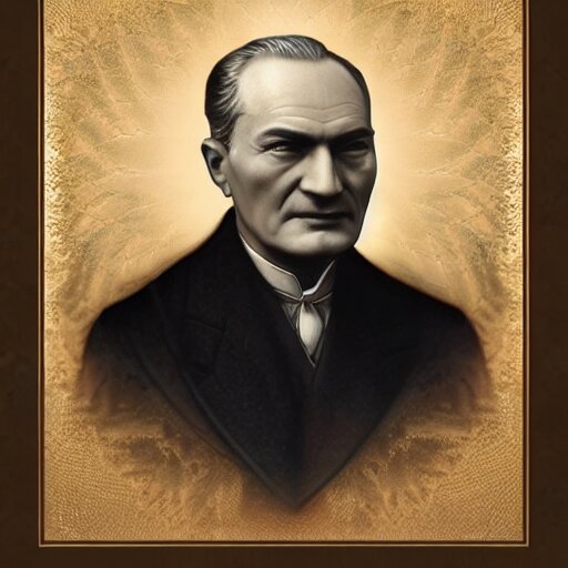 Lexica - Atatürk Perfectly-centered portrait-photograph of a real life ...