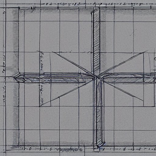 Lexica - Impossible object, engineering drawing on blueprint paper