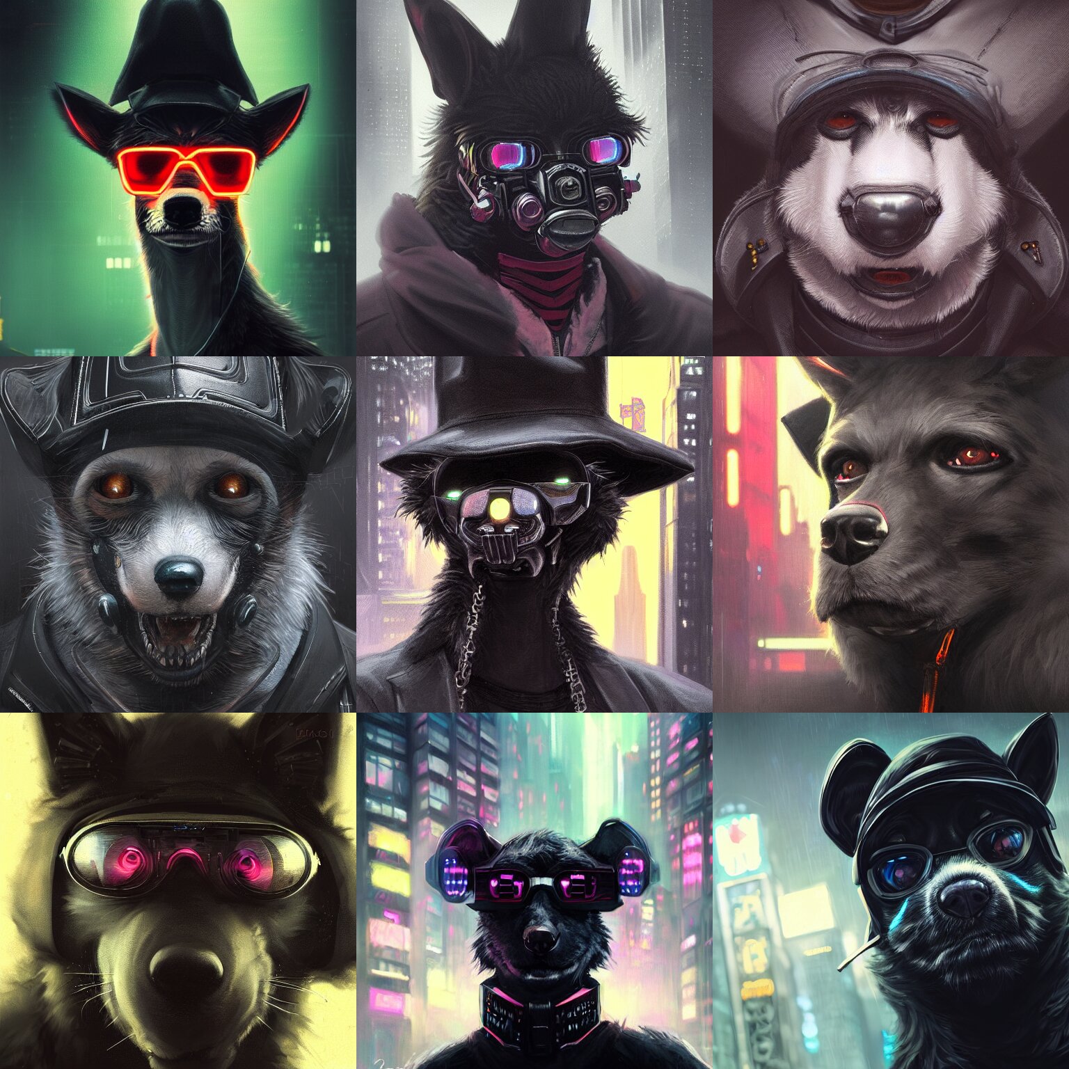 Lexica - Portrait of furry detecive in the neon noir cyberpunk city ...