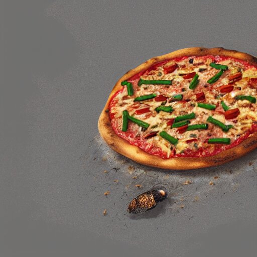 Lexica - A pizza covered in maggots and other insects. concept art ...