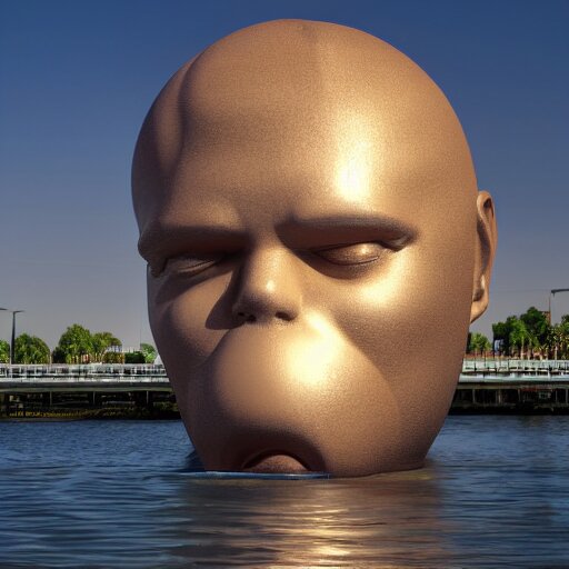 Lexica - A giant inflatable human head with open mouth on realistic ...