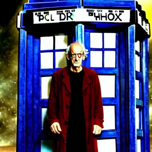 Lexica - Christopher lloyd as doctor who in front of tardis, directed ...