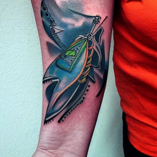 Lexica - Tattoo of zelda windfish tribal realistic