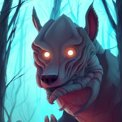 Lexica - Trail cam footage of a skin walker cryptid, art by lois van ...