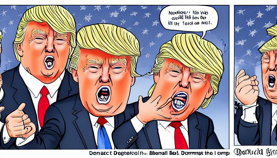 Lexica - Donald trump crying like a baby, political illustration, comic ...