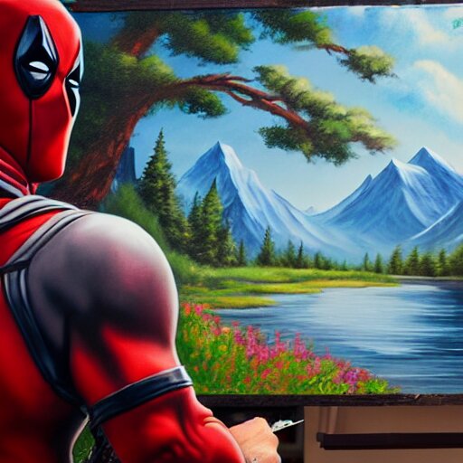 Lexica - A closeup photorealistic photograph of bob ross working on a ...