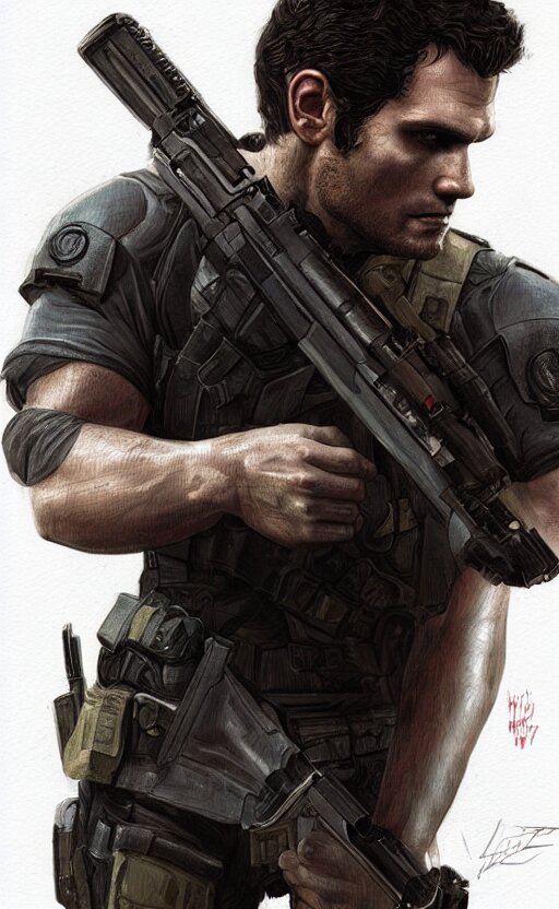 Lexica - Portrait of henry cavill as chris redfield, resident evil ...