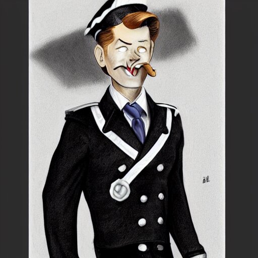 Lexica - A seafairing gay french man with a snooty smug smile, sailor's ...