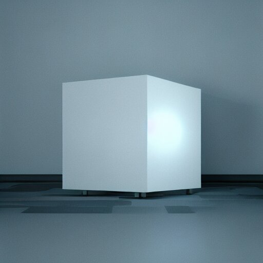 Lexica - A cube in a room with one light, octane render