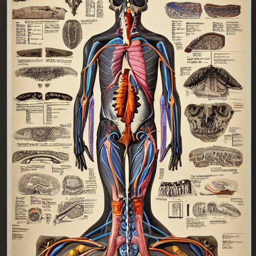 Lexica - Highly detailed labeled medical anatomy poster, anatomical ...