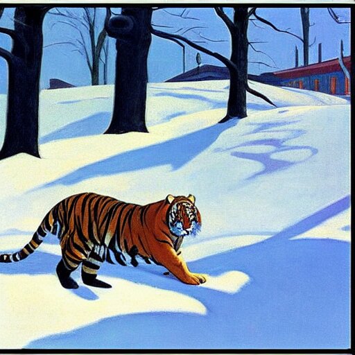 Lexica - Tiger in snow by Edward hopper