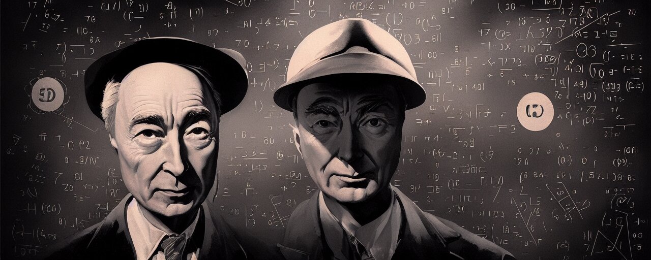 Lexica - Duotone noir dark 3 / 4 portrait of mathematician j robert ...