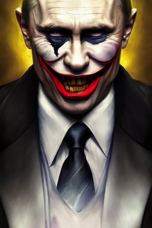 Lexica - Vladimir putin as joker, realistic portrait, symmetrical ...