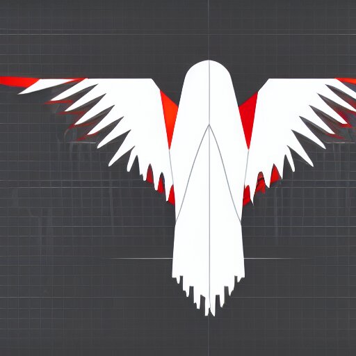 Lexica - Geometric white eagle, flying above an open black book, icon ...