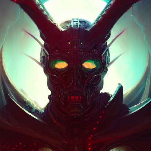 Lexica - Portrait of a demonic cybernetic hell knight, cyberpunk ...