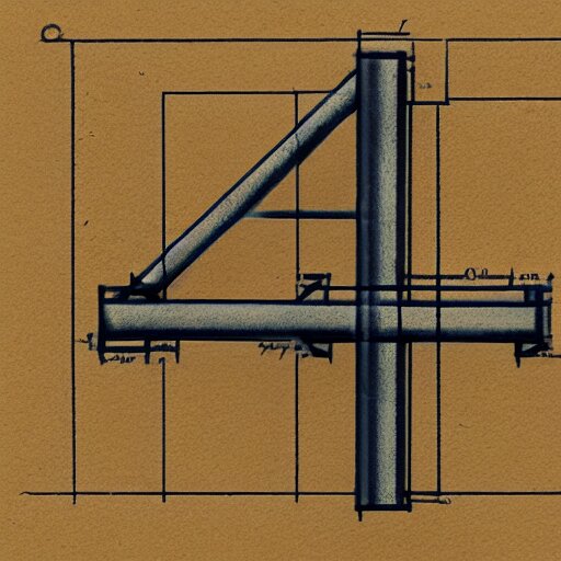 Lexica - Impossible object, engineering drawing on blueprint paper