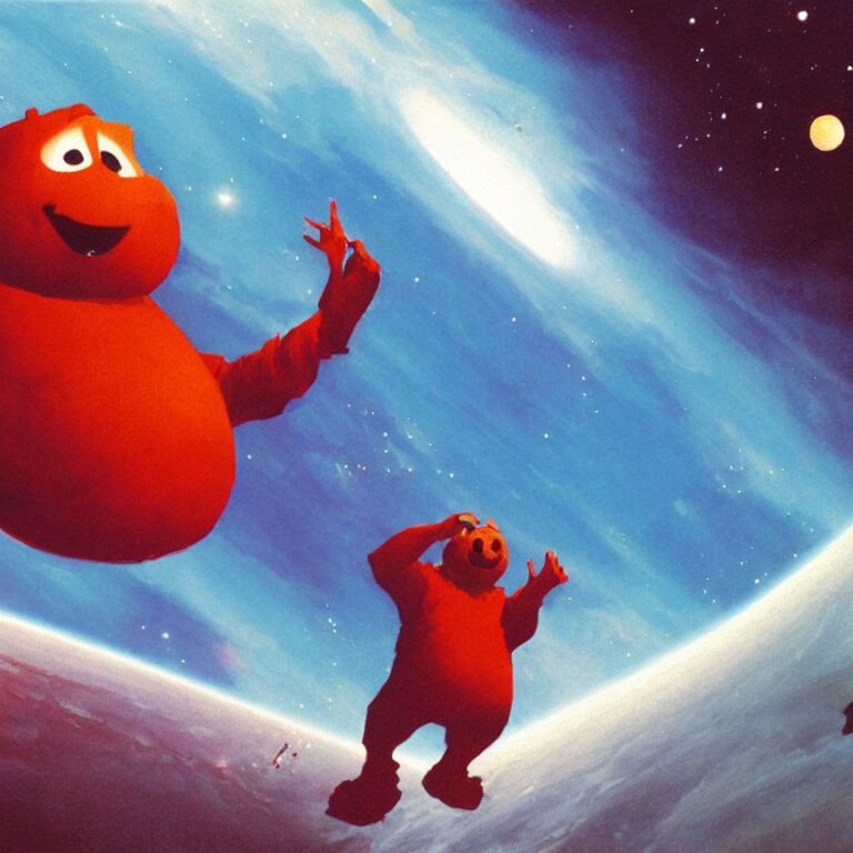 Lexica - The kool-aid man in space, by John Harris, concept art