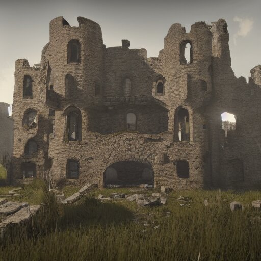 Lexica - Old ruins of a castle, Fantasy apocalypse environment, digital ...