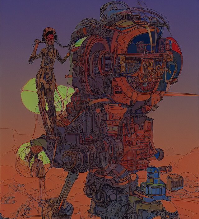Lexica - Atompunk / decopunk powered in the style of jean giraud in the ...