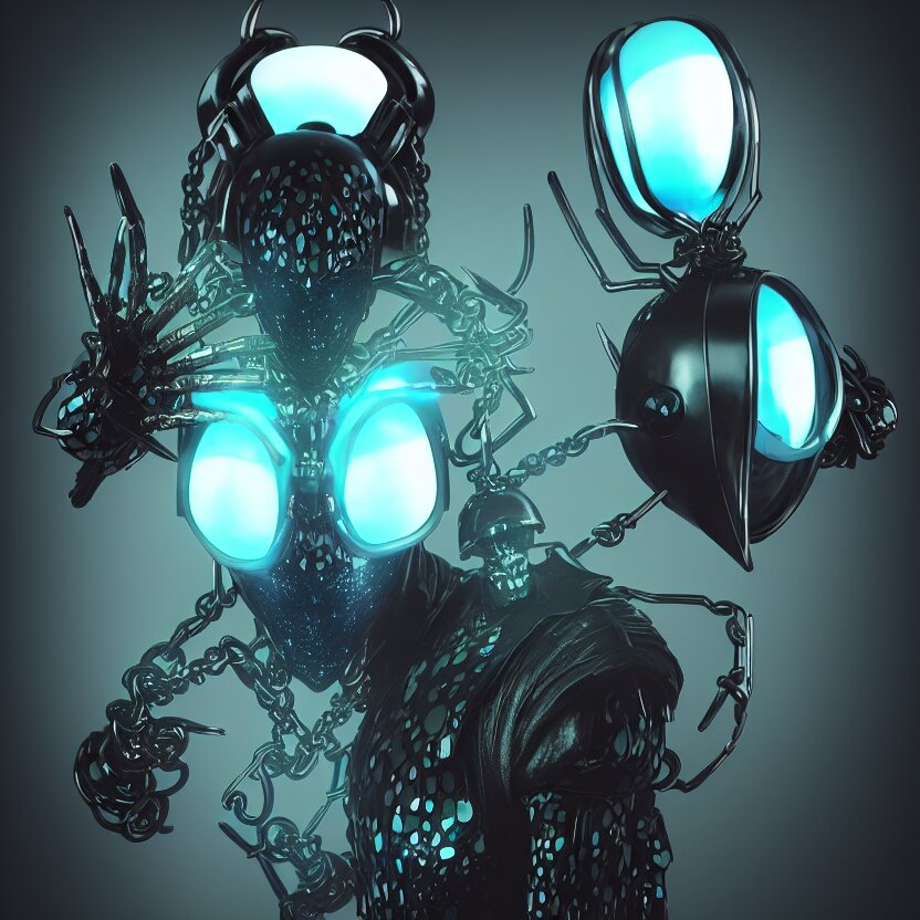 Lexica - Cyber punk, oni mask, 3 d render beeple, compound eye of insect, unreal engine render ...