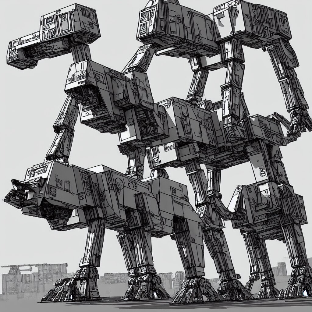 Lexica - Blueprints, boston dynamics, robot, tank, panzer, canon, at ...