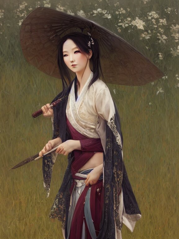 Lexica - Beautiful seductive girl wearing hanfu, farm background ...